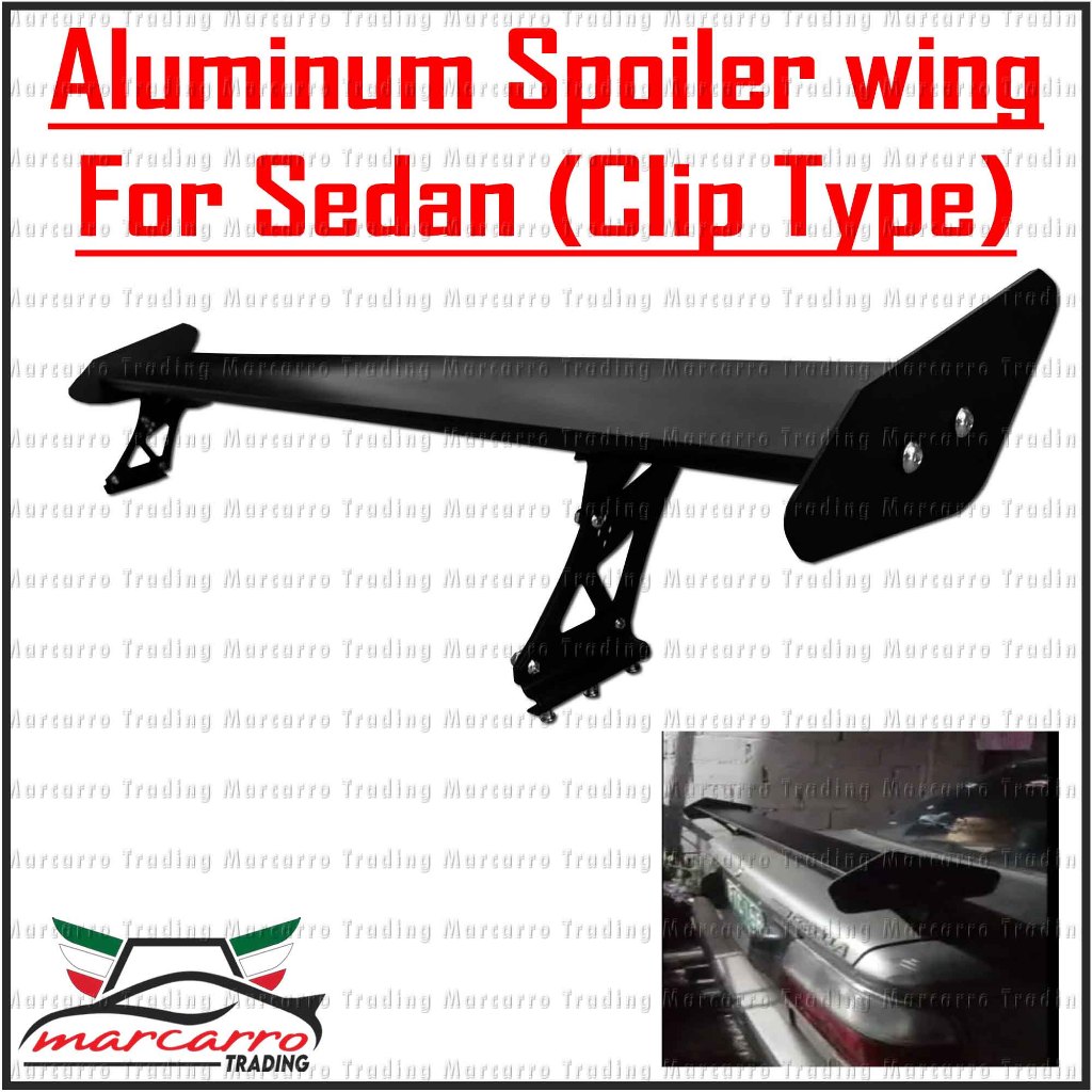 Sedan Universal Rear Trunk Aluminum Spoiler Wing (Clip Type) | Shopee ...