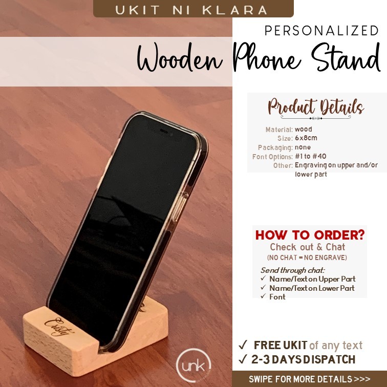 UNK - Cellphone Stand - Personalized | ukit ni klara | customized laser ...
