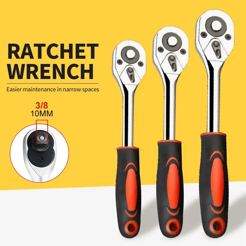 1/4 3/8 Inch Ratchet Wrench 24 Tooth Drive Ratchet Socket Wrench Tool ...