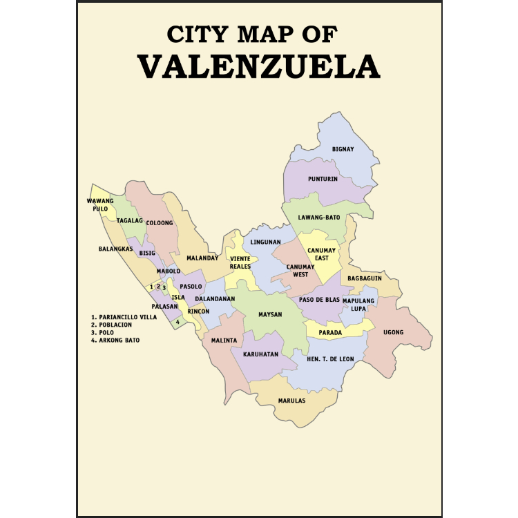 Valenzuela City Map Waterproof A4 Laminated Chart | Shopee Philippines