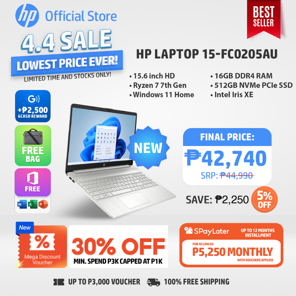 HP Laptop | 15 inch | Ryzen 7 | 16GB RAM | 512GB | Windows 11 | AMD | 2 ...