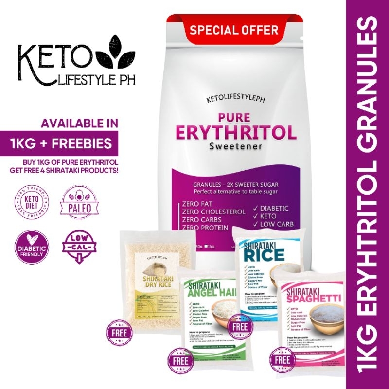 Erythritol Granules|Powder 1kg (Keto/Diabetic Sweetener/Gluten-Free ...