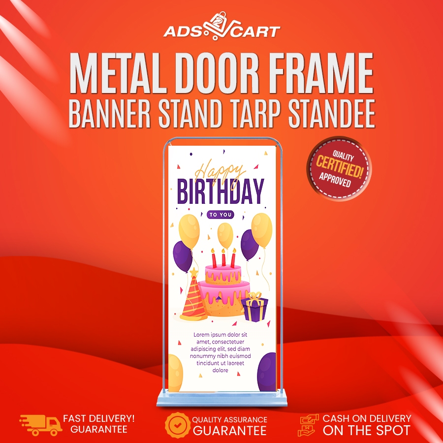 ADS Door Frame Type Banner Stand Tarpaulin Tarp Standee 80cmx180cm ...