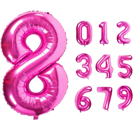 40inches Number Balloon Magenta Balloon Photoshoot Birthday Party ...