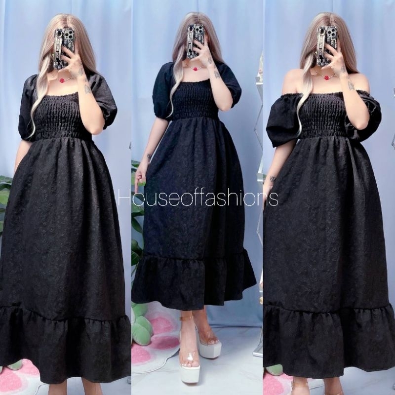 HARMONY 2WAY SMOCKING BROCADE FORMAL DRESS FOR WOMAN BY:HOUSEOFFASHIONS ...