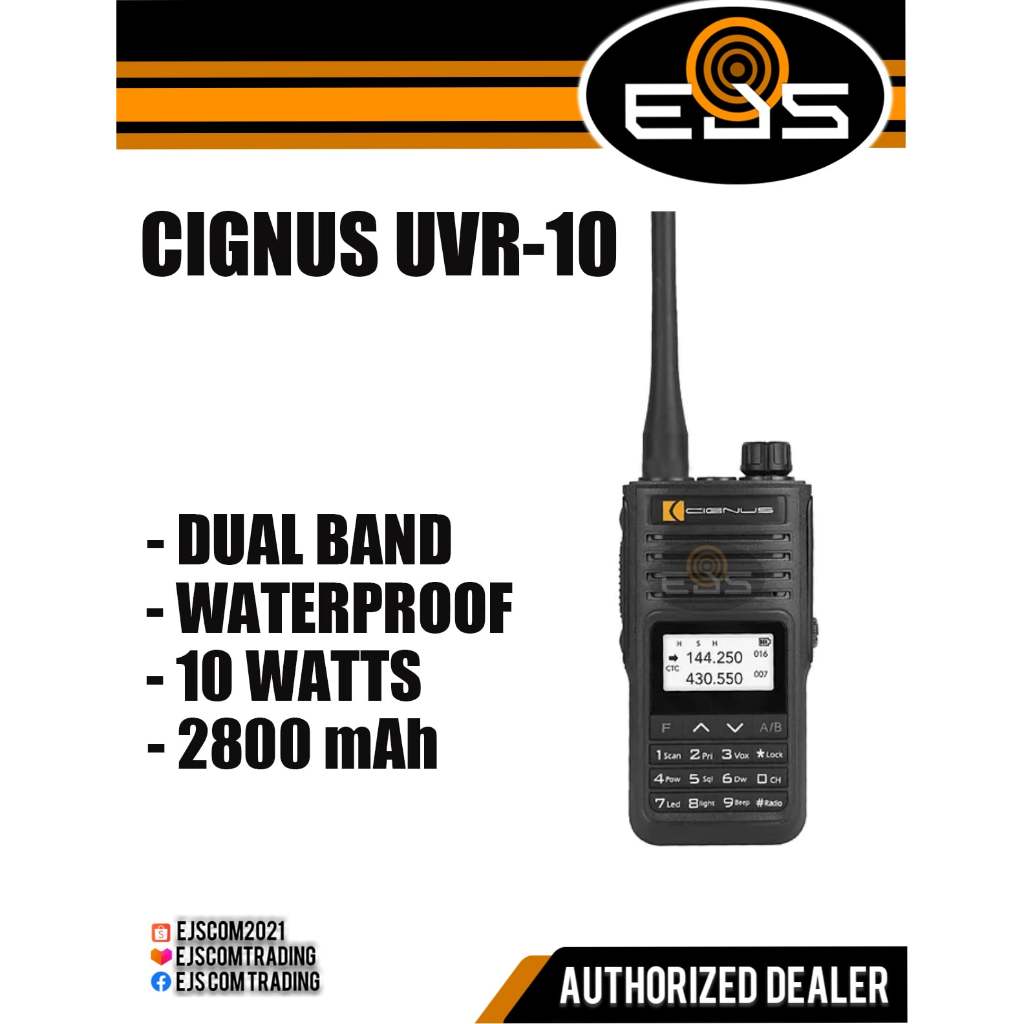 CIGNUS UVR10 DUAL BAND 10WATTS POWER OUTPUT IP68 WATERPROOF | Shopee ...