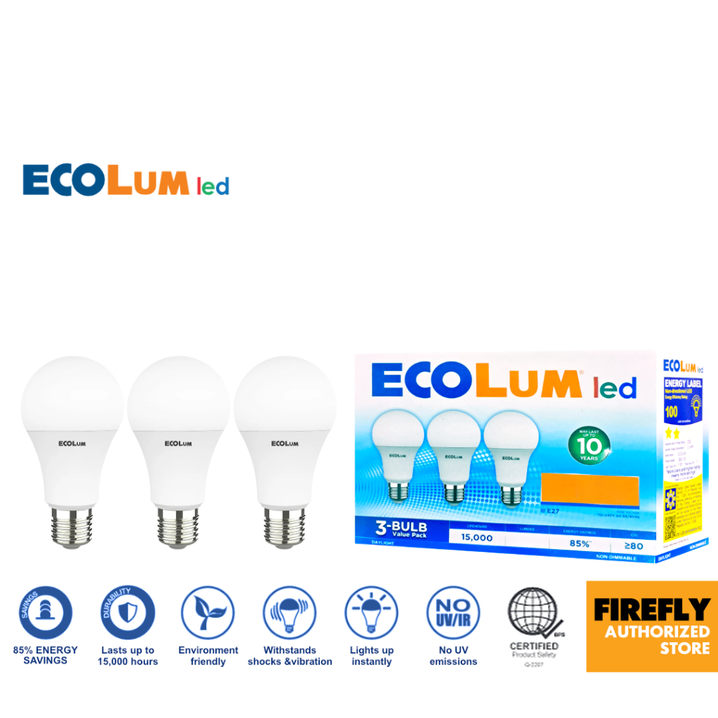 3pcs in Tripid Pack Firefly Ecolum LED Light Bulb Lamp Value Pack ...