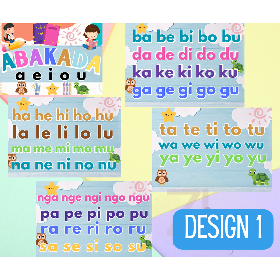 ABAKADA LAMINATED CHARTS 5 PCS CHART | Shopee Philippines