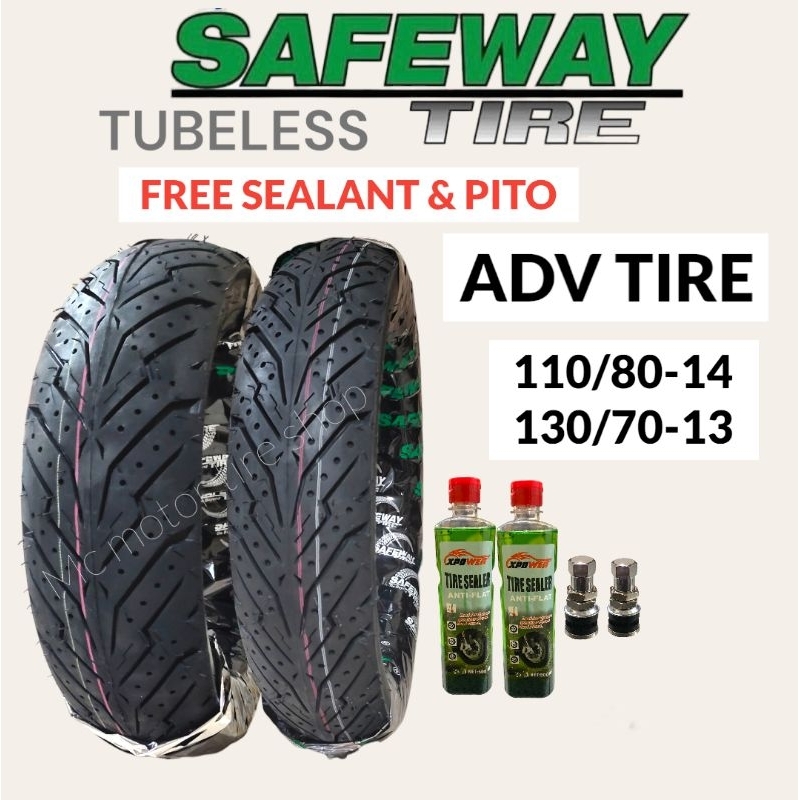 SAFEWAY TIRE TUBELESS FOR ADV TIRE (WITH SEALANT & PITO) | Shopee ...