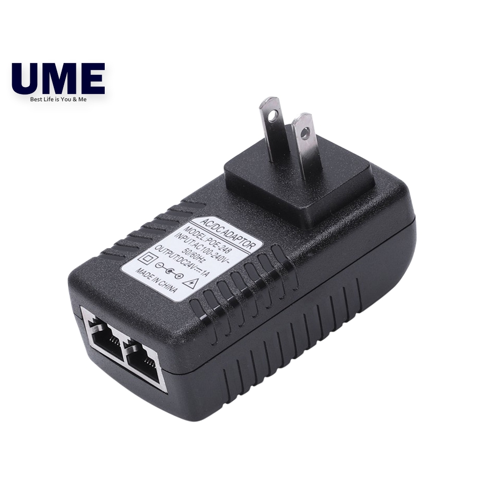 POE Power Adapter Injector Switch DC 24V 1A US Plug IP Camera CCTV ...