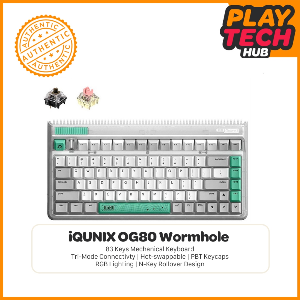 iQUNIX OG80 Wormhole Wireless RGB HotSwappable Mechanical Keyboard ...