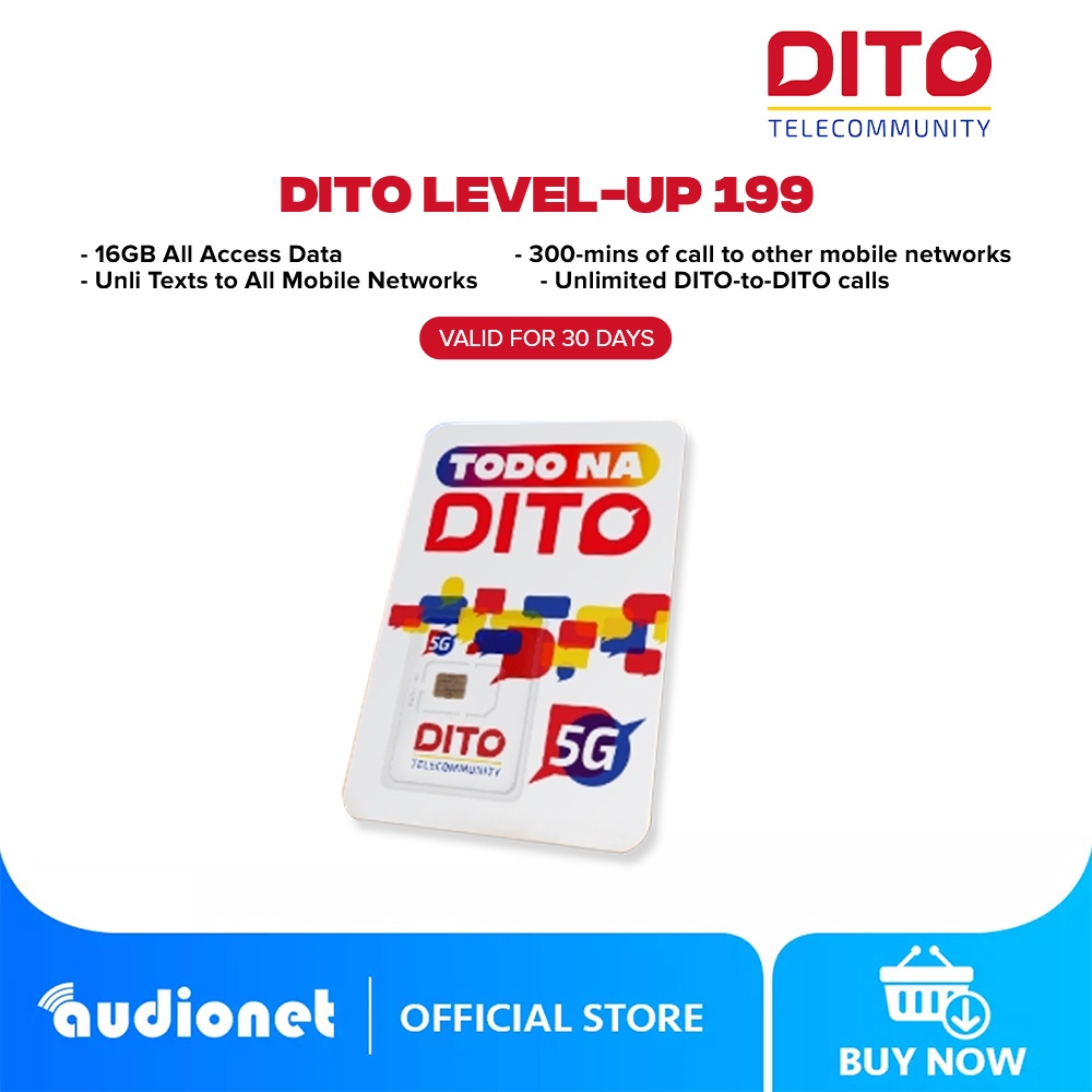 DITO Level-Up 16GB For 30 Days SIM Pack | Shopee Philippines