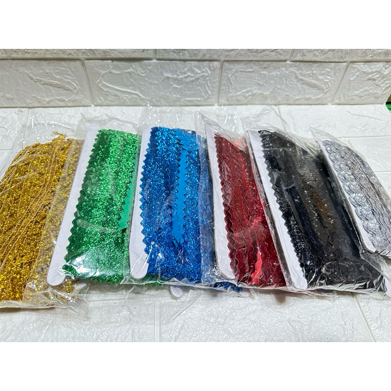 Metallic Trimmings Lace Sto. Niño clothes design costume | Shopee ...
