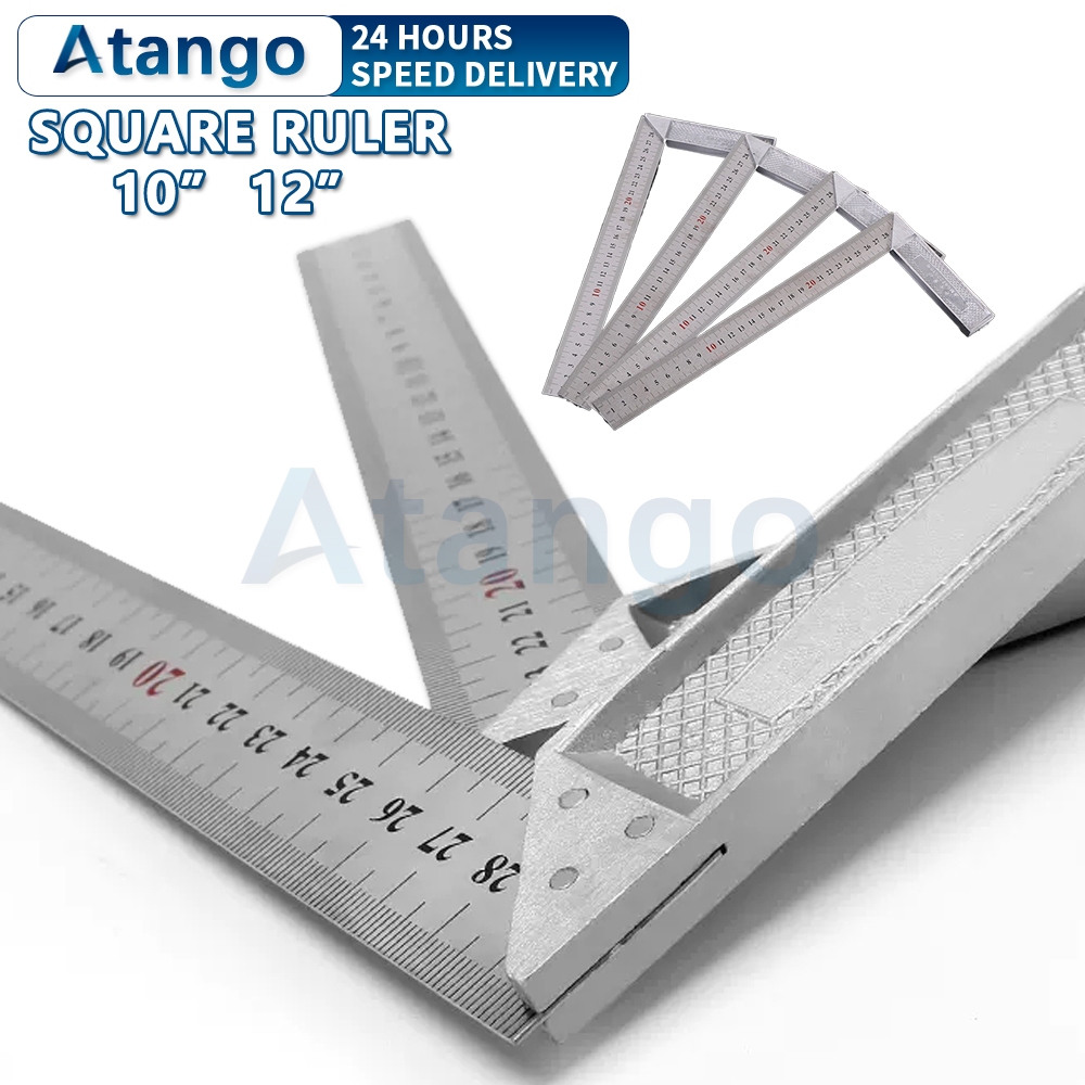 10" 12" Stainless Steel L Square Angle Ruler Heavy Duty Multi ...