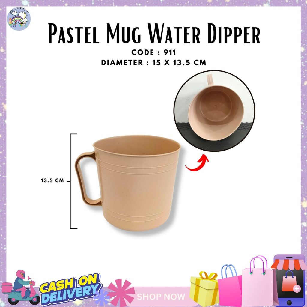 [NEW ITEM] 911 PASTEL MUG WATER DIPPER / PLASTIC WATER DIPPER | Shopee ...