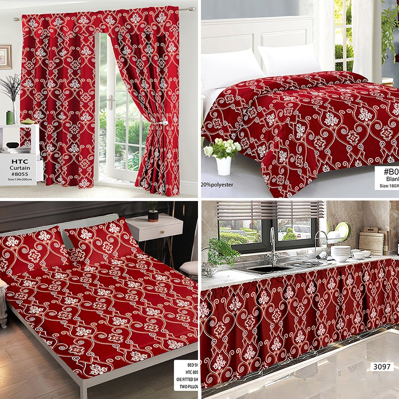 Red Curtain For Window Door Home Decoration Semi Cotton Same Design ...