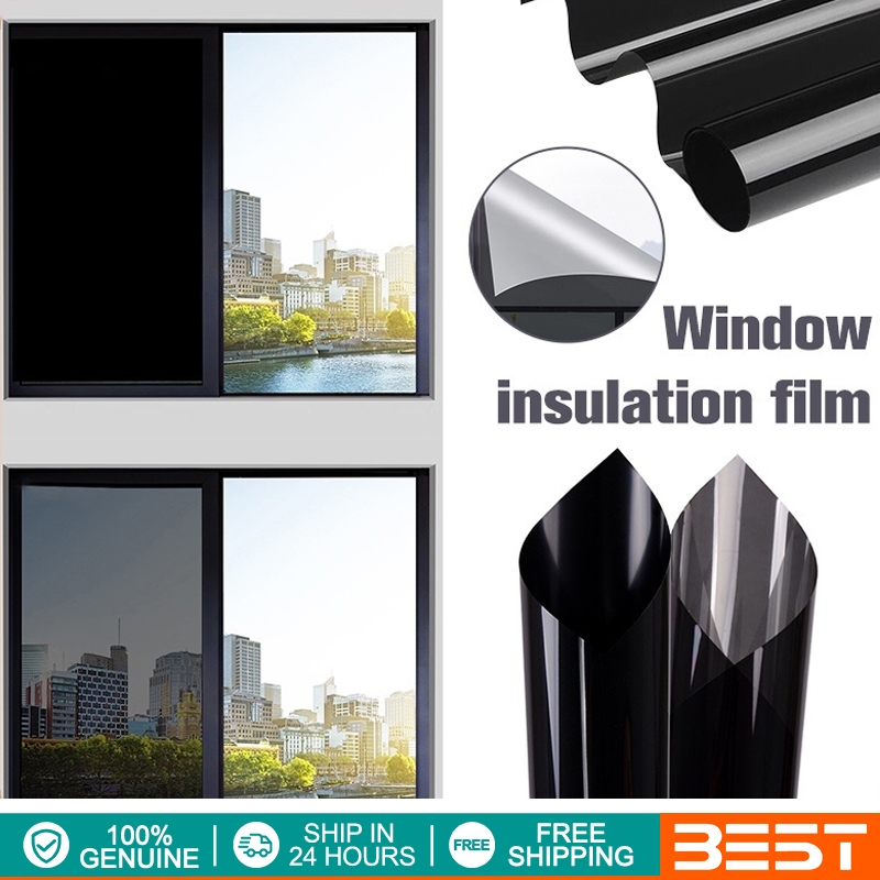 All Black Tint Opaque Glass Sticker Window Film Sunscreen Insulating ...