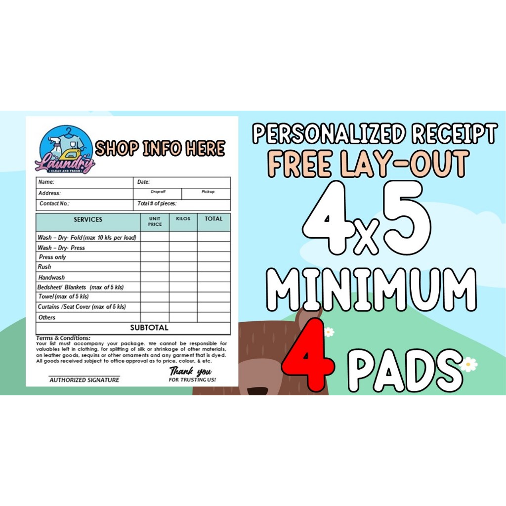 PERSONALIZED LAUNDRY ORDER FORM | Shopee Philippines