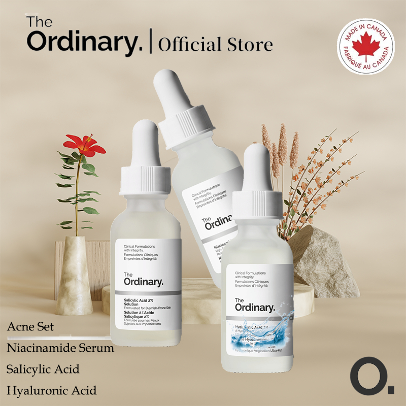 The Ordinary Acne Set Niacinamide Serum & Salicylic Acid & Hyaluronic ...
