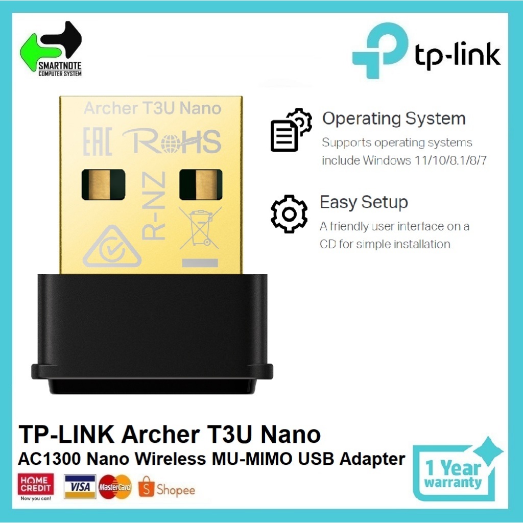 TP-LINK Archer T3U Nano AC1300 Nano Wireless MU-MIMO USB Adapter ...