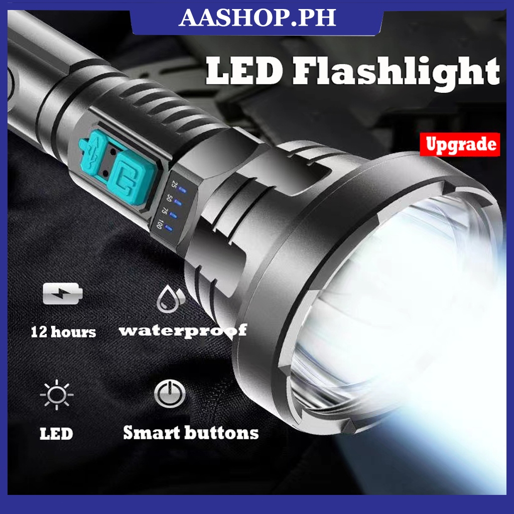 Super Bright Zoom LED Flashlight Rechargeabl Waterproof Outdoor Heavy ...