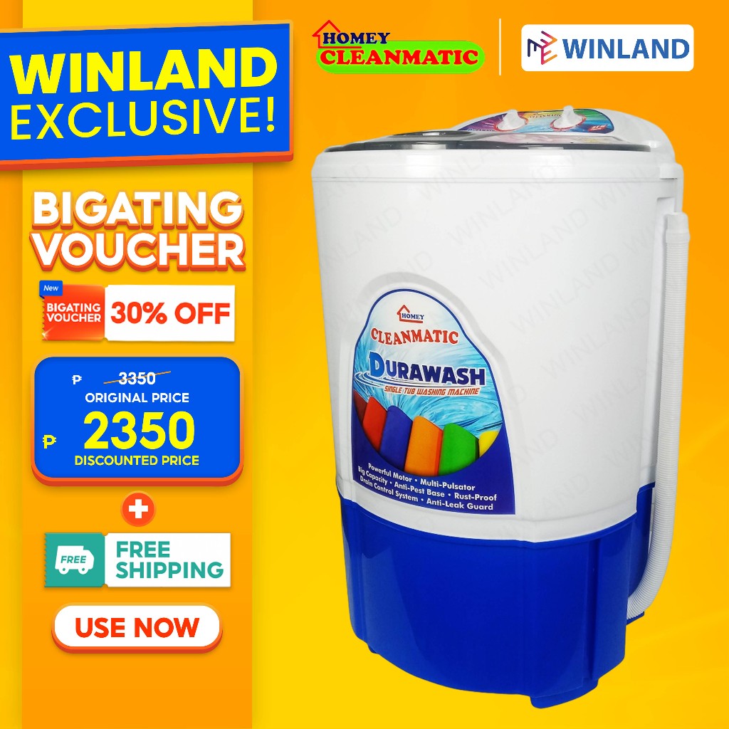 Homey by Winland Cleanmatic 8.5Kg Single Tub Washing Machine with Free ...