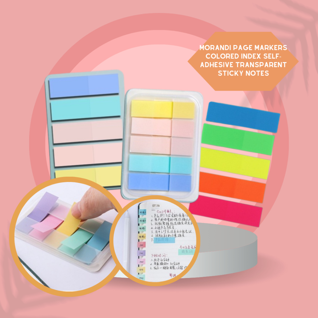 100 sheets/pack Morandi Page Markers Colored Index Self-Adhesive ...