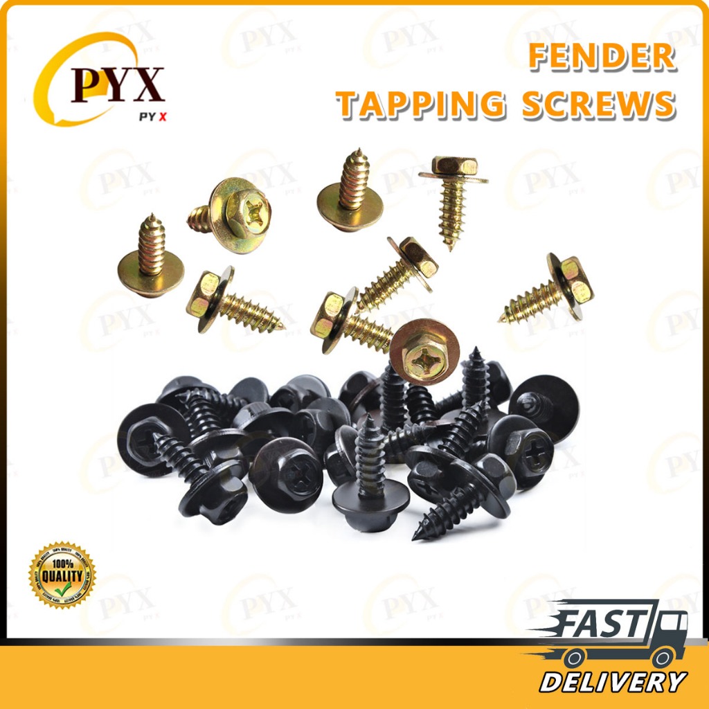 10Pcs M6 Car Fender self-tapping screws Bolt Retainer Fender Liner ...
