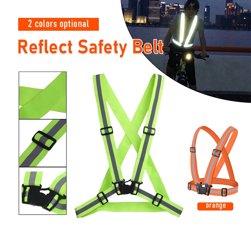 Universal Reflective Vest Adjustable Elastic Safety Vest Strap Traffic ...