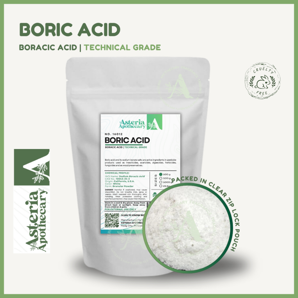 Boric Acid | Boracic Acid 100g / 500g / 1Kg - Asteria Apothecary ...