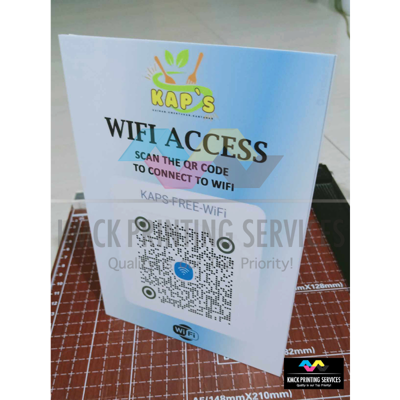 Customized WIFI | Qr Code on Sintra Board Flat / with Stand | Shopee ...