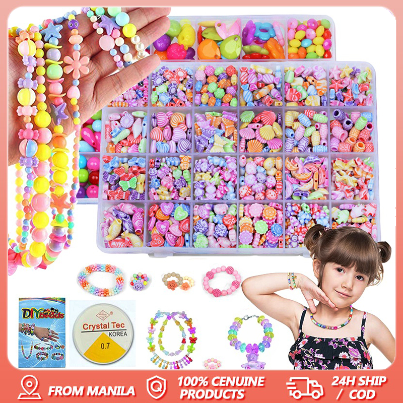 DIY Beads Set 24 Gauge Beads Handmade Material Toys Girls Jewellery ...