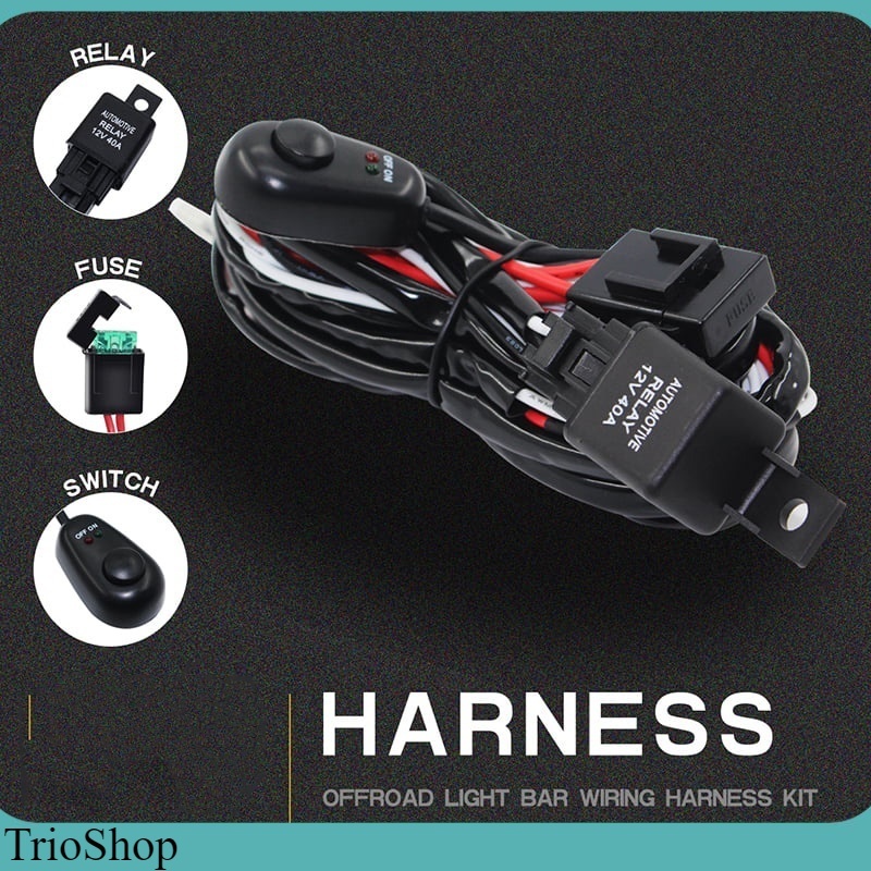 Switch Wire with Relay Wiring Harness Kit Set for Car Motorcycle Fog ...