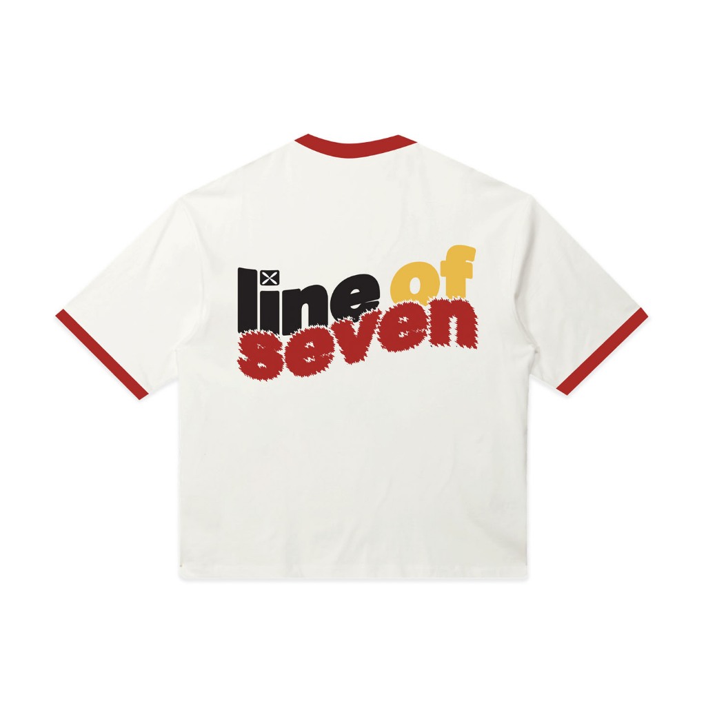 Line of Seven Retro Tee (Offwhite+Maroon) | Shopee Philippines