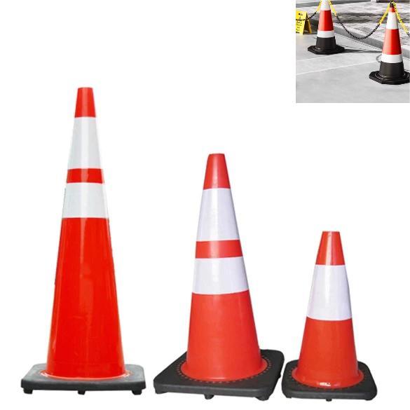 Traffic Cone with Silver Reflector with Black Base for Traffic Road ...