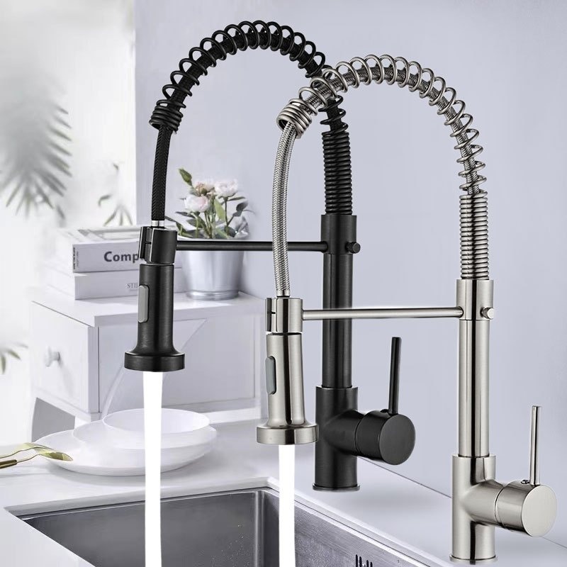 Pull Out Kitchen Faucet Mixer Tap 360 Degree Rotation Stream Sprayer ...