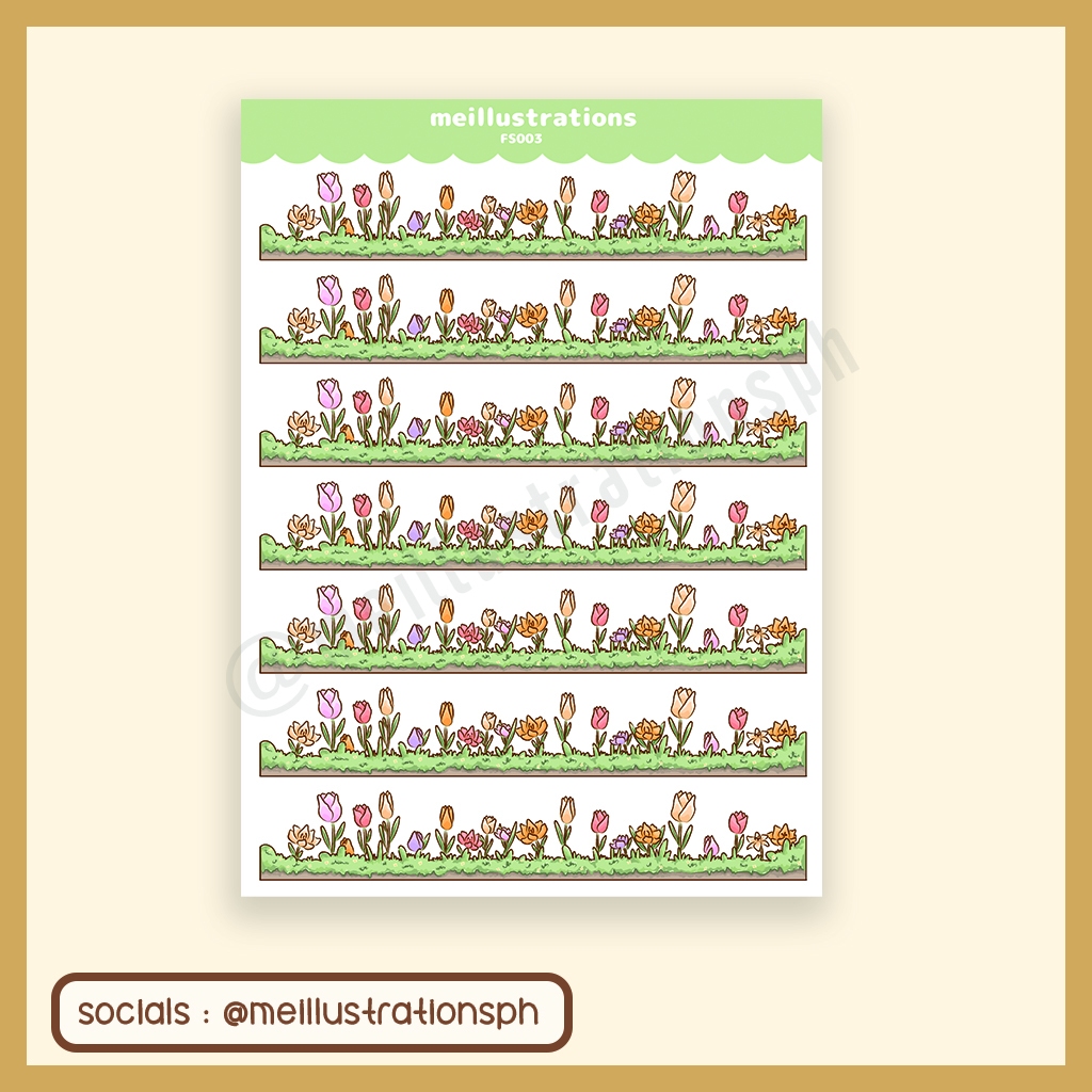 Tulips Washi Sticker Sheet, Deco Sticker, Tulips Stickers, journal ...