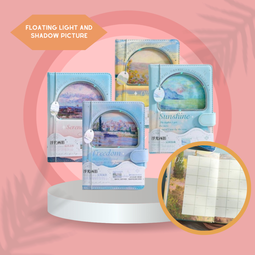 Floating Light and Shadow Picture GIF Dynamic PU Magnetic Buckle Diary ...