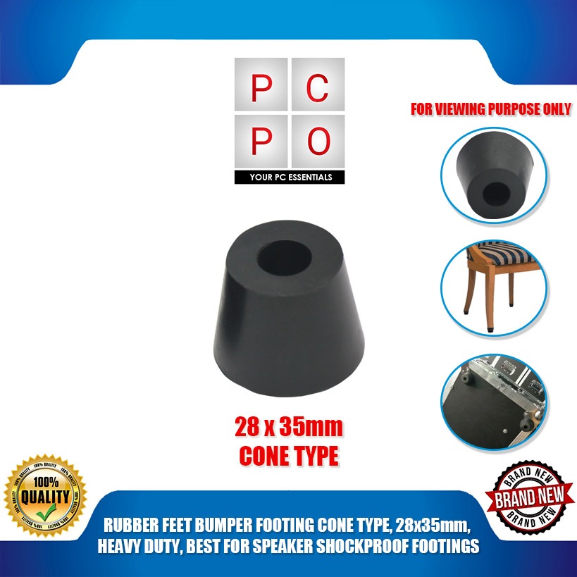 PC PO RUBBER FEET BUMPER FOOTING CONE TYPE, 28x35mm, HEAVY DUTY, BEST ...