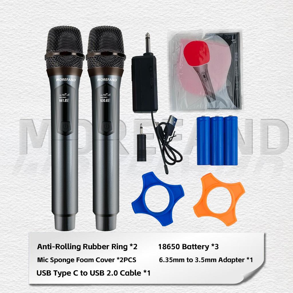 Wireless Microphone videoke set karaoke UHF charging microphone 1280mA ...