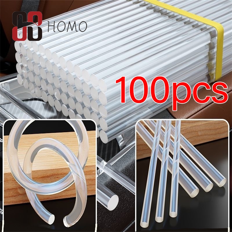 100pcs Hot Melt Adhesive Glue Sticks Translucent Small GlueStick Rod ...