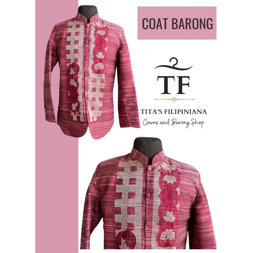 Coat Barong Maroon (Modern & Mall Quality) | Shopee Philippines