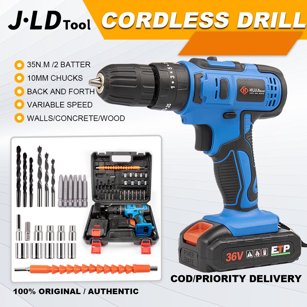 HUJIA 36vf Impact Drill 10MM Chuck barena drill set original PRO36V ...