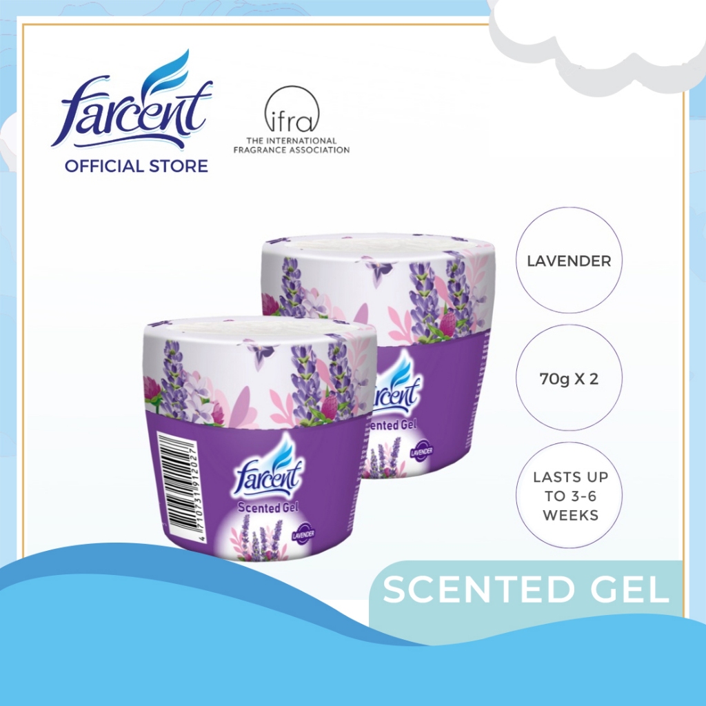 Farcent Air Freshener Scented Gel - Lavender Set of 2 (70g each) | Shopee Philippines