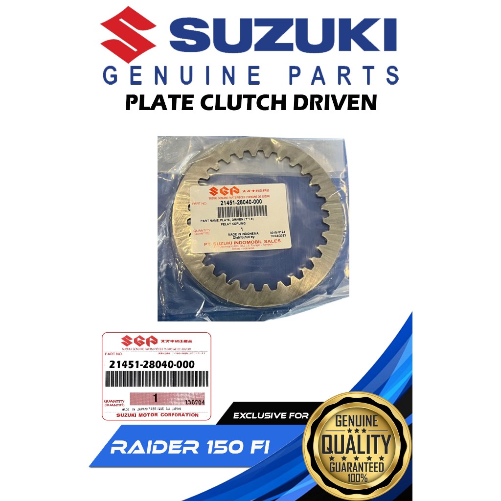 SUZUKI GENUINE PLATE, CLUTCH DRIVEN FOR RAIDER 150 FI ( 21451-28040-000 ...