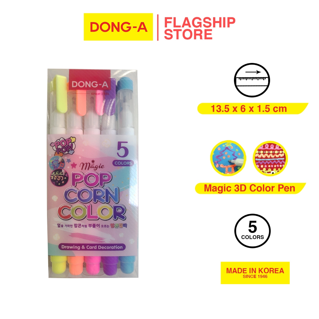 Dong-A Magic Puffy Popcorn Color Pen 3D 5 Colors | Shopee Philippines