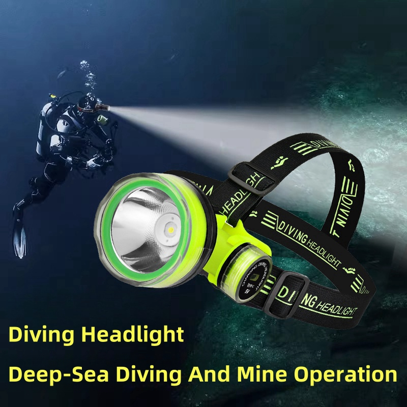 Diving Headlight Rechargeable Professional Flashlight Waterproof Led ...