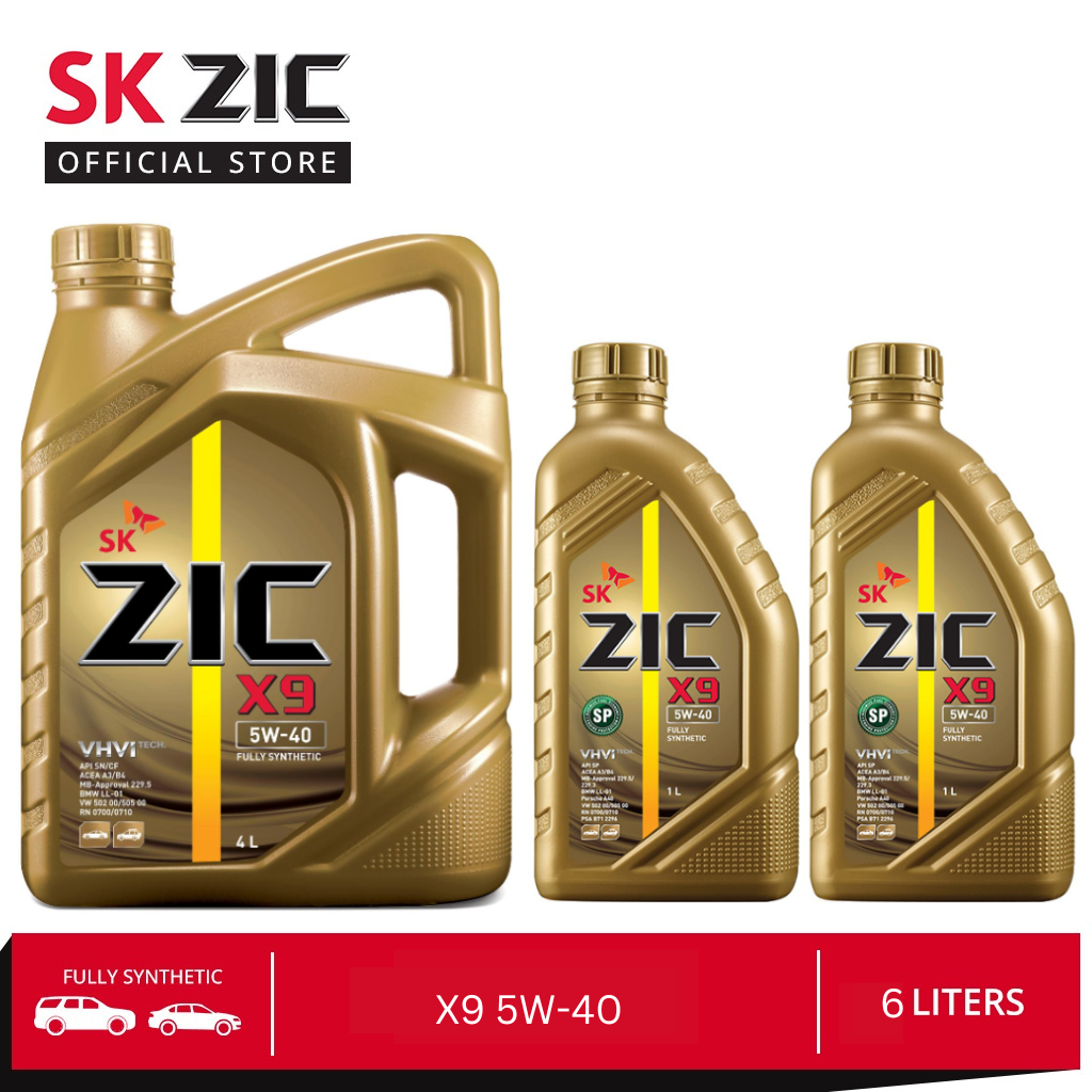 SK ZIC X9 5W-40 6 Liters Fully Synthetic High Performance Engine Oil | Shopee Philippines