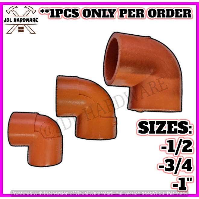3717 1PCS Orange Electrical Conduit Pipe Elbow (1/2, 3/4, 1") | Shopee ...