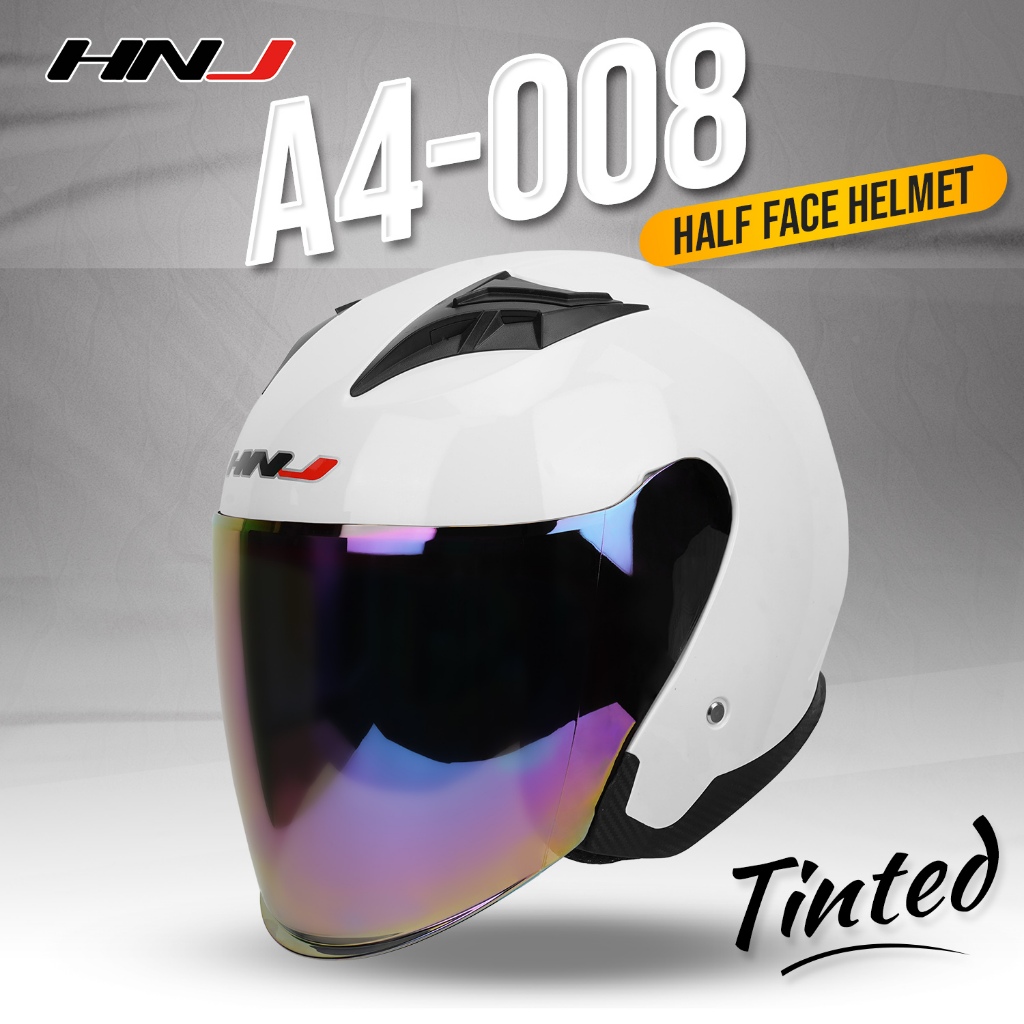HNJ A4-008 Tinted Plain Color helmet half face for motorcycle | Shopee ...